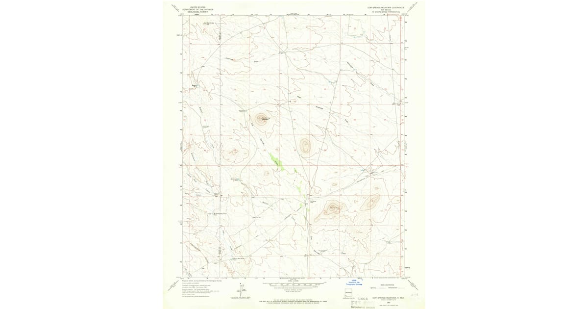 1963 Map of Cow Springs Mountain, Luna County, NM — High-Res | Pastmaps