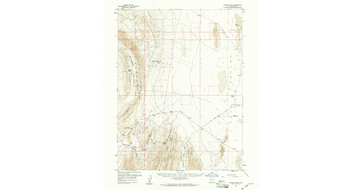1959 Map of Cowboy Pass, Millard County, UT — High-Res | Pastmaps