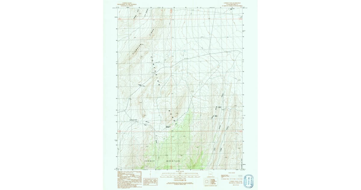1991 Map of Cowboy Pass, Millard County, UT — High-Res | Pastmaps