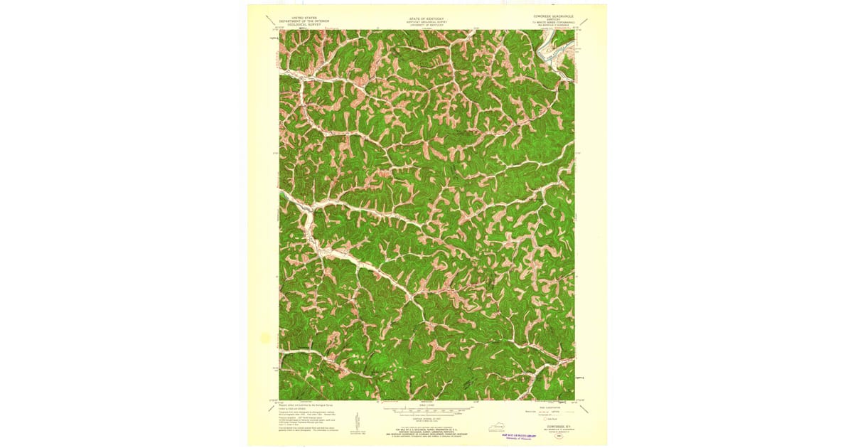 1961 Map of Cowcreek, Owsley County, KY — High-Res | Pastmaps
