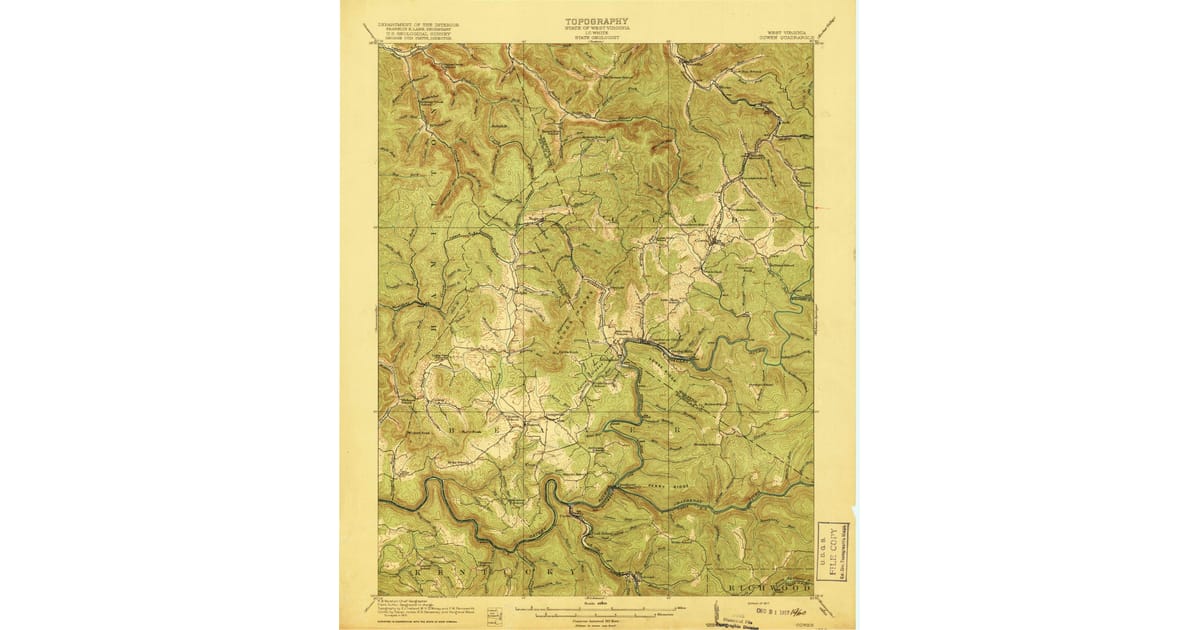 1917 Map of Cowen, WV — High-Res | Pastmaps