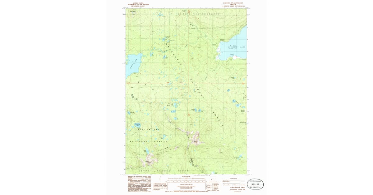1986 Map of Cowhorn Mtn, Klamath County, OR — High-Res | Pastmaps