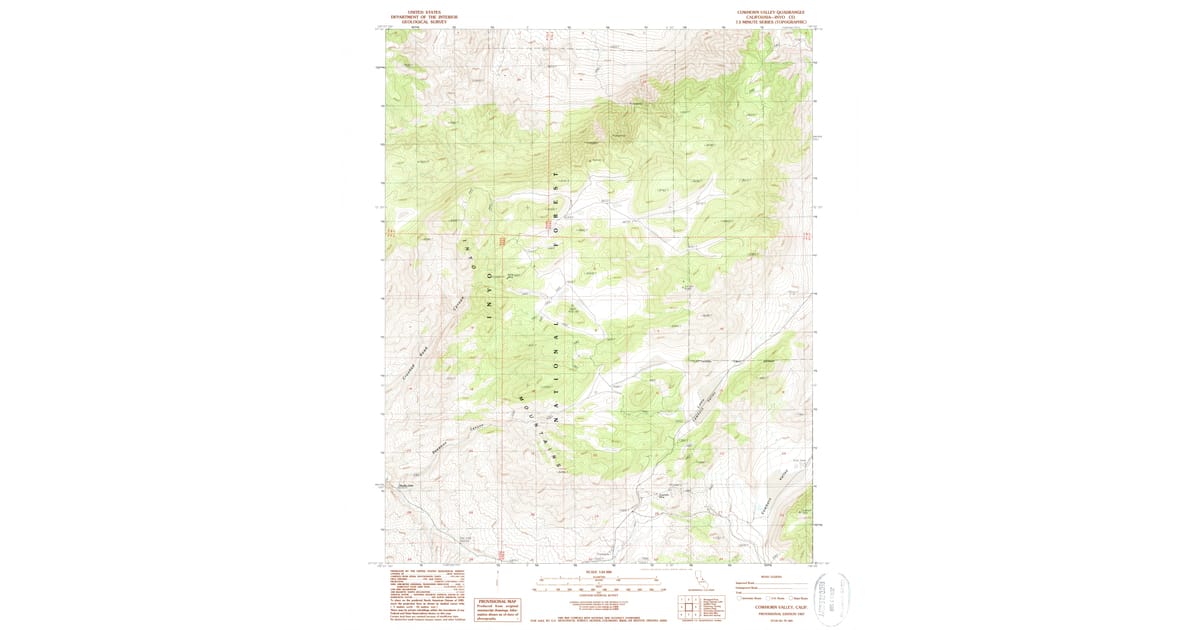 1987 Map of Cowhorn Valley, Inyo County, CA — High-Res | Pastmaps