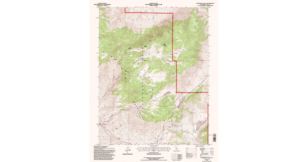 1994 Map of Cowhorn Valley, Inyo County, CA — High-Res | Pastmaps