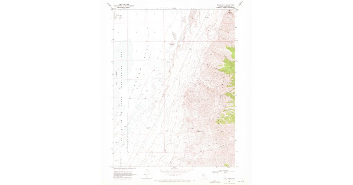 1969 Map of Cox Canyon, Churchill County, NV — High-Res | Pastmaps