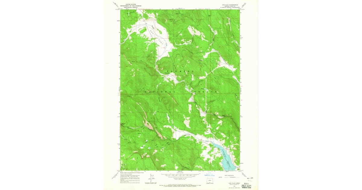1964 Map of Cox Flat, Lake County, OR — High-Res | Pastmaps