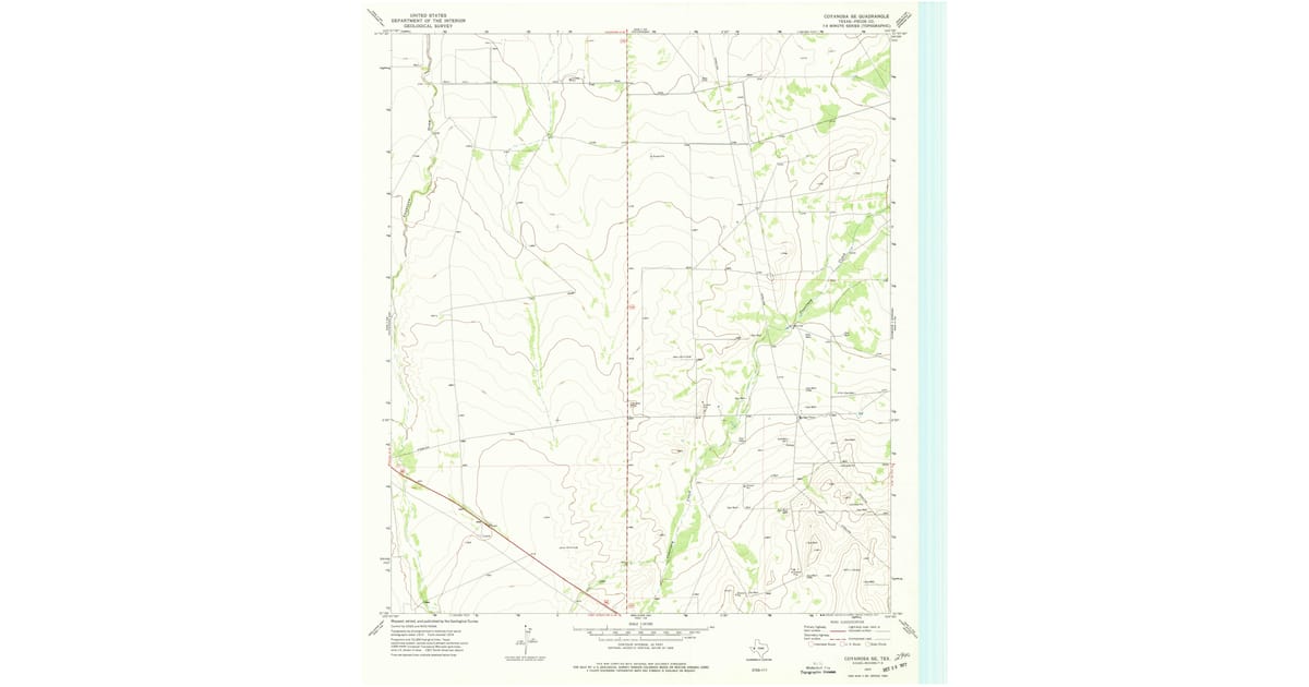 1974 Map of Coyanosa SE, Pecos County, TX — High-Res | Pastmaps