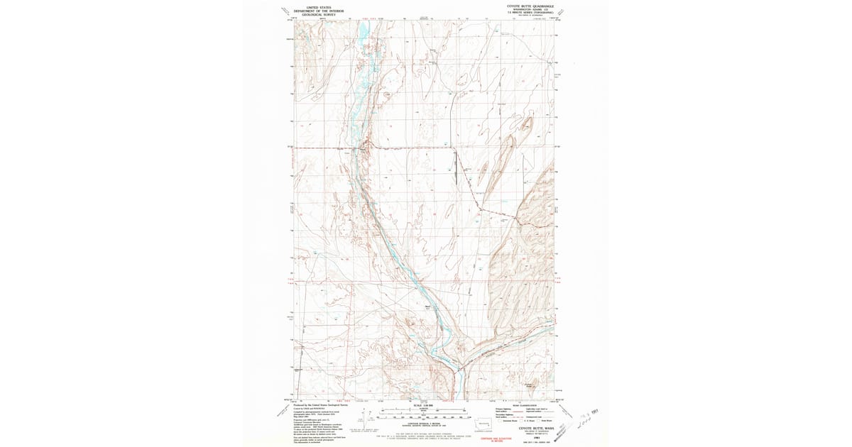 1981 Map of Coyote Butte, Adams County, WA — High-Res | Pastmaps