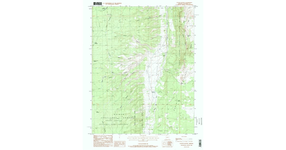 1988 Map of Coyote Buttes, Coconino County, AZ — High-Res | Pastmaps