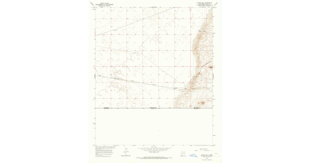 1966 Map of Coyote Hill, Luna County, NM — High-Res | Pastmaps