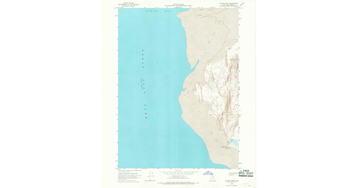 1968 Map of Coyote Point, Box Elder County, UT — High-Res | Pastmaps