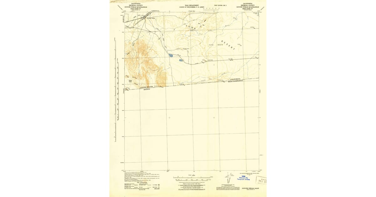 1943 Map of Coyote Wells, Imperial County, CA — High-Res | Pastmaps