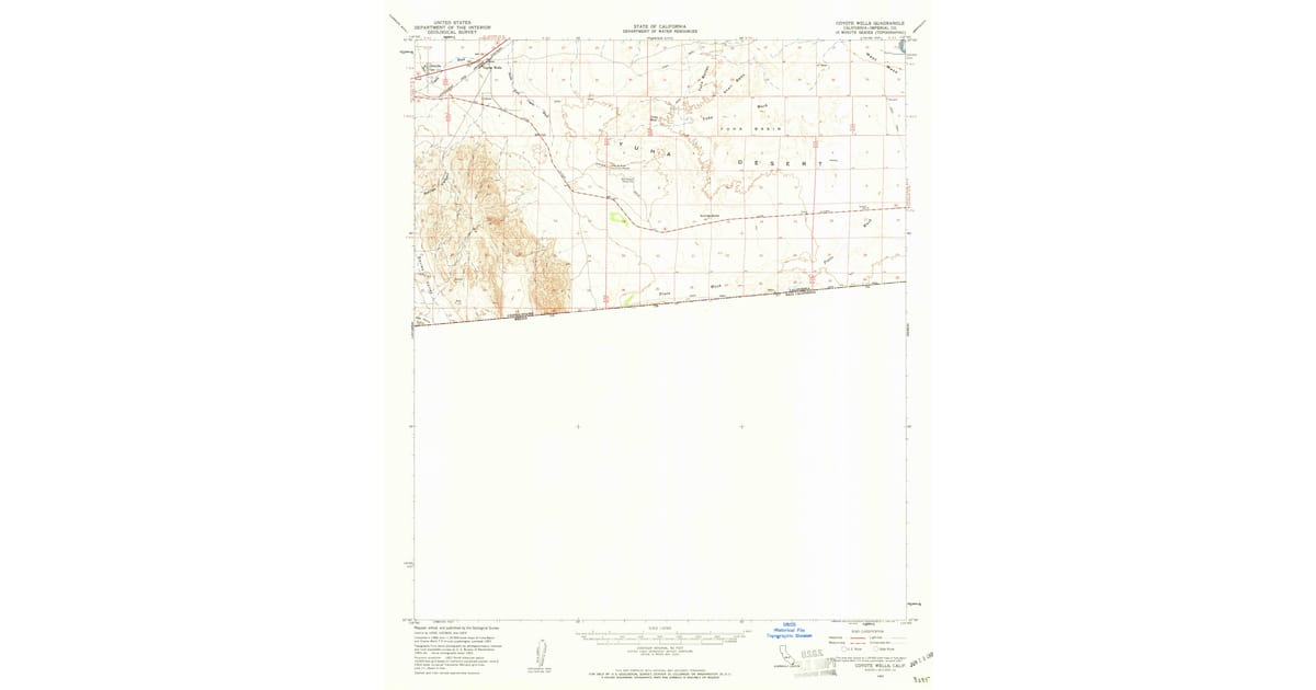 1957 Map of Coyote Wells, Imperial County, CA — High-Res | Pastmaps