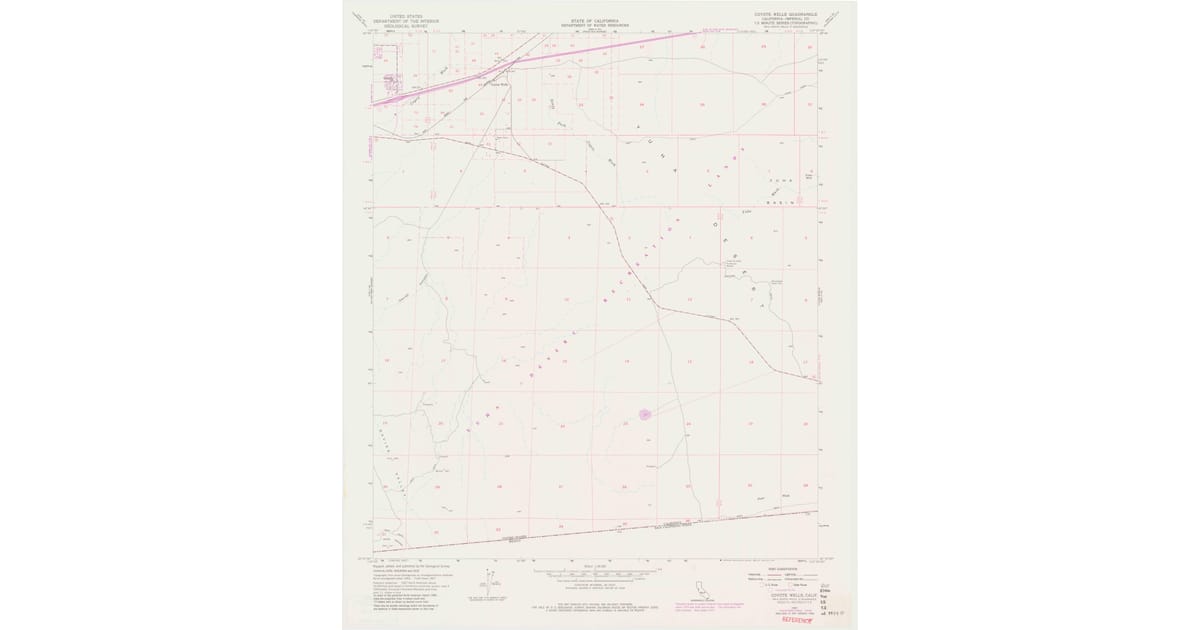 1957 Map of Coyote Wells, Imperial County, CA — High-Res, 1979 Print ...