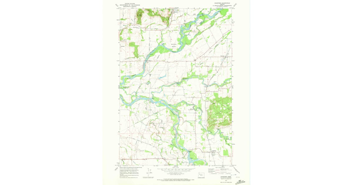 1970 Map of Crabtree, OR — High-Res | Pastmaps