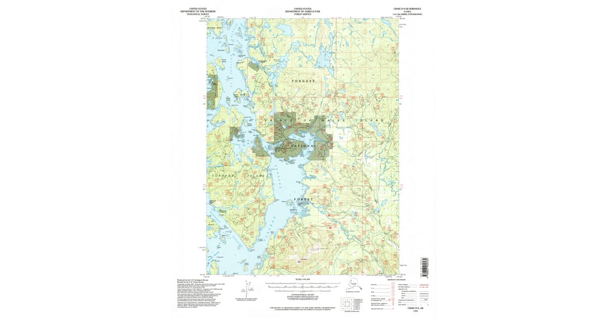 1994 Map of Craig D-4, Prince of Wales-Hyder Borough, AK — High-Res ...