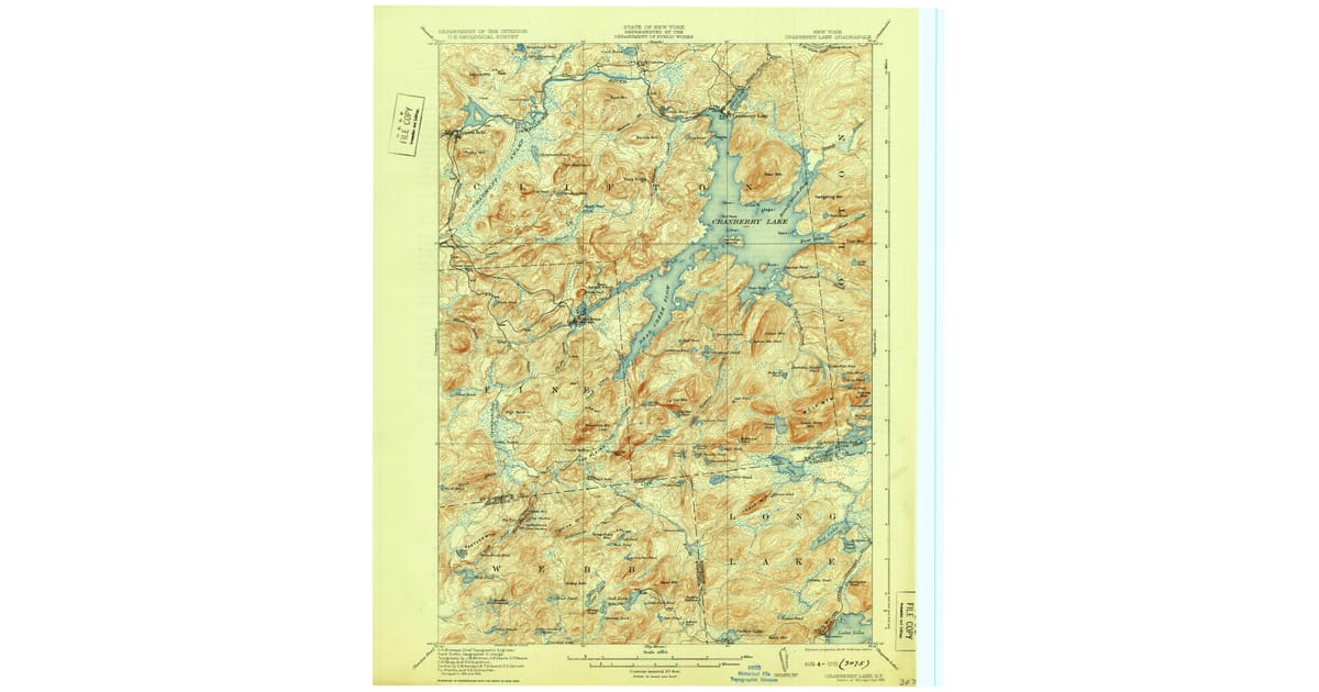 1931 Map of Cranberry Lake, NY — High-Res | Pastmaps