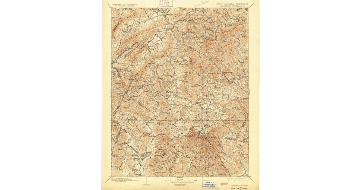 1902 Map of Cranberry, Watauga County, NC — High-Res, 1924 Print | Pastmaps