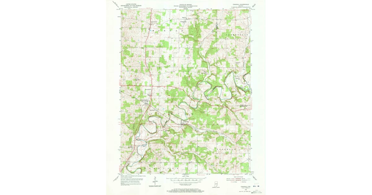 1954 Map of Crandall, IN — High-Res | Pastmaps