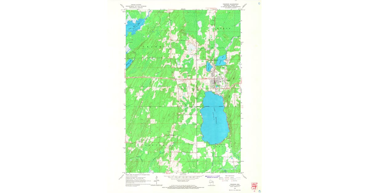 1965 Map of Crandon, WI — High-Res | Pastmaps