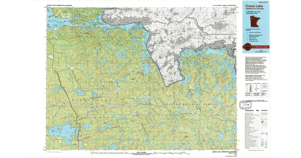 1978 Map of Crane Lake, St. Louis County, MN — High-Res | Pastmaps