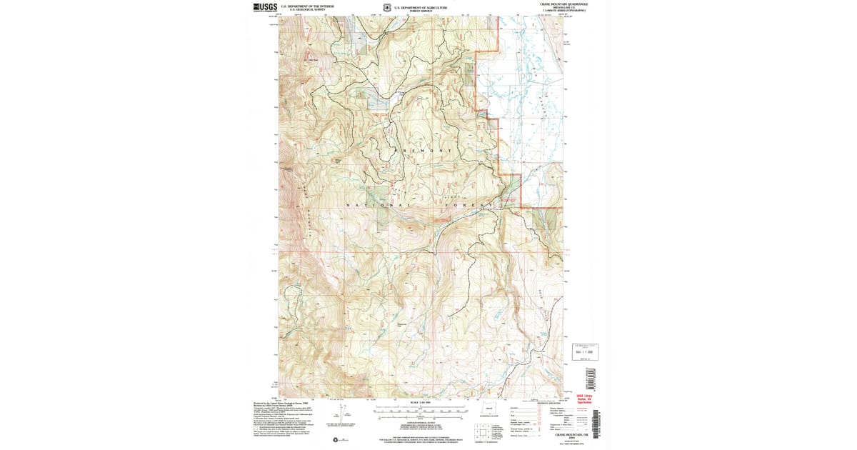 2004 Map of Crane Mountain, Lake County, OR — High-Res | Pastmaps