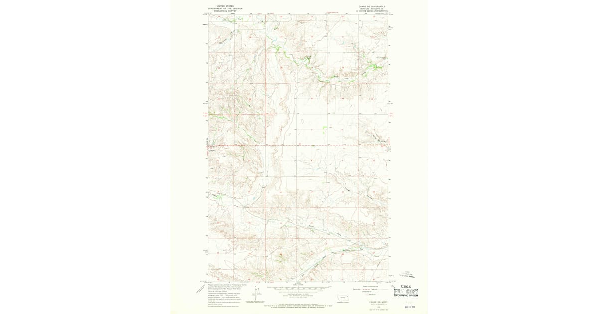 1966 Map of Crane NE, Richland County, MT — High-Res | Pastmaps