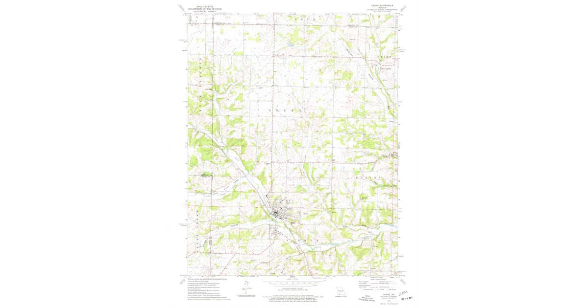 1974 Map of Crane, MO — High-Res | Pastmaps