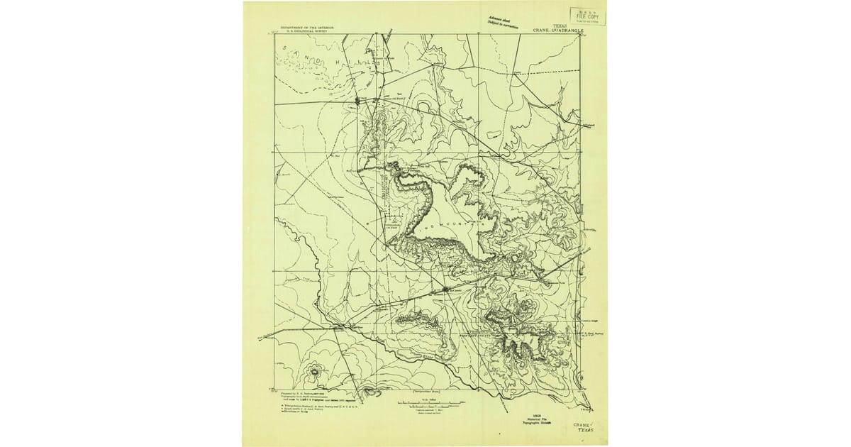 Old Maps of Crane County, TX for Metal Detecting | Pastmaps