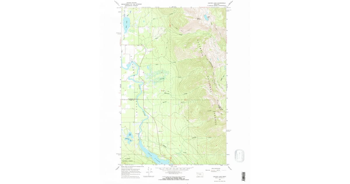 1964 Map of Crater Lake, Flathead County, MT — High-Res | Pastmaps
