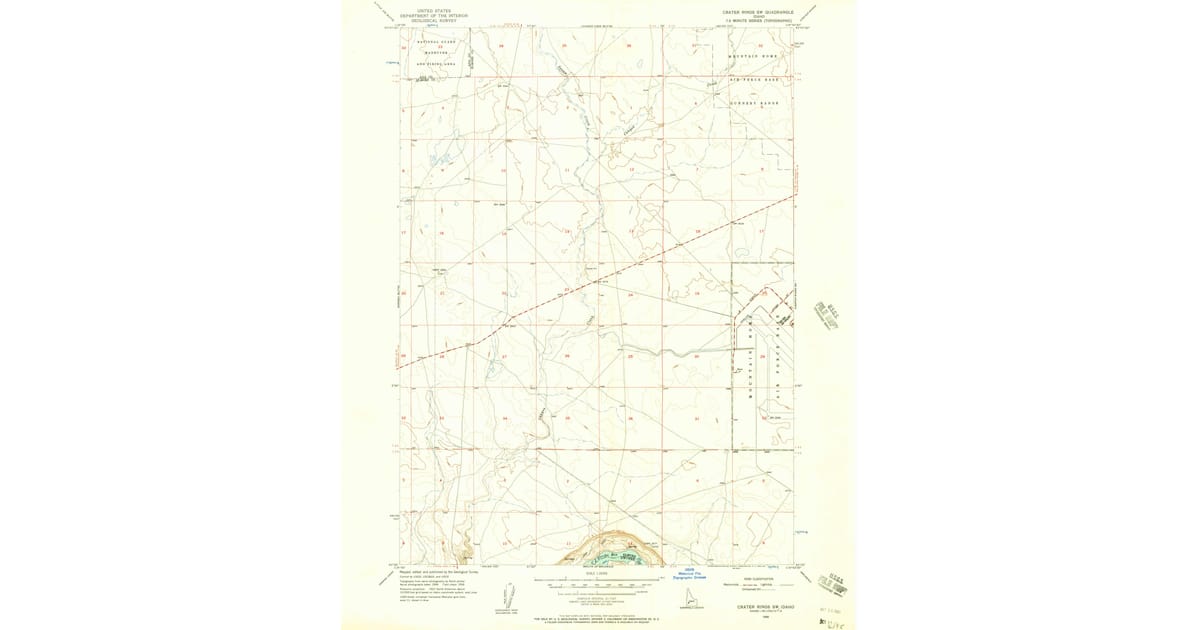 1956 Map of Crater Rings SW, Elmore County, ID — High-Res | Pastmaps