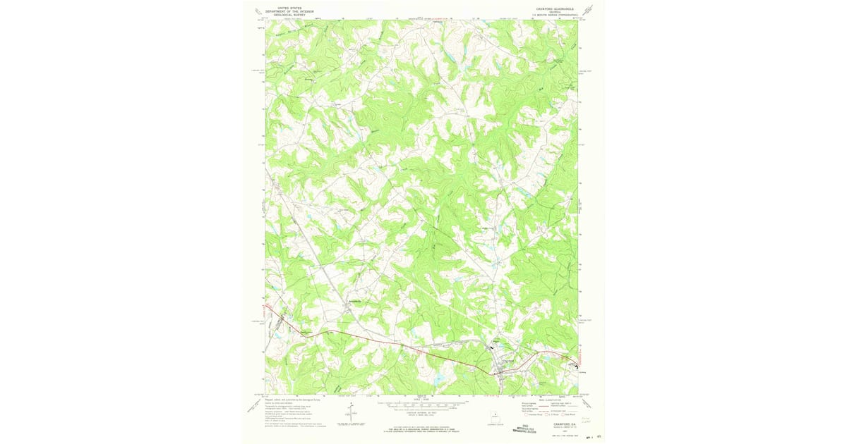 1971 Map of Crawford, GA — High-Res | Pastmaps
