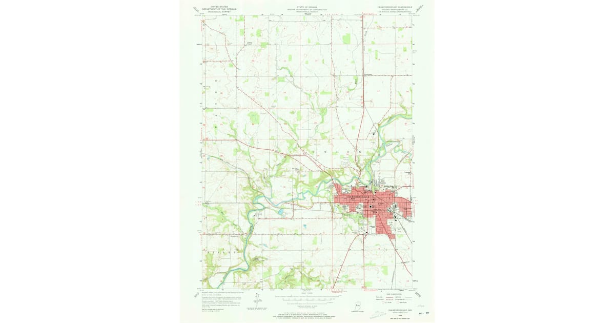 1956 Map of Crawfordsville, IN — High-Res | Pastmaps