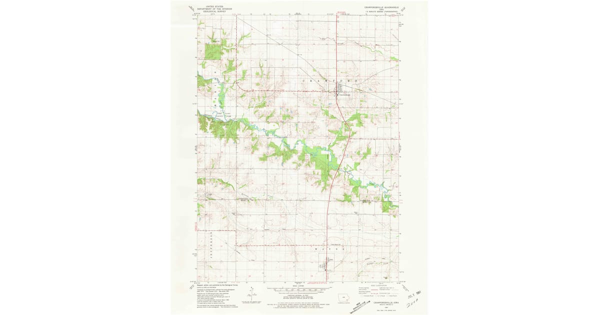 1981 Map of Crawfordsville, IA — High-Res | Pastmaps