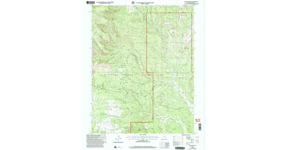 2001 Map of Cream Pots, San Juan County, UT — High-Res | Pastmaps
