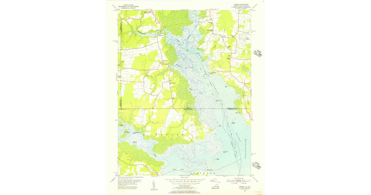 1954 Map of Creeds, Virginia — High-Res | Pastmaps