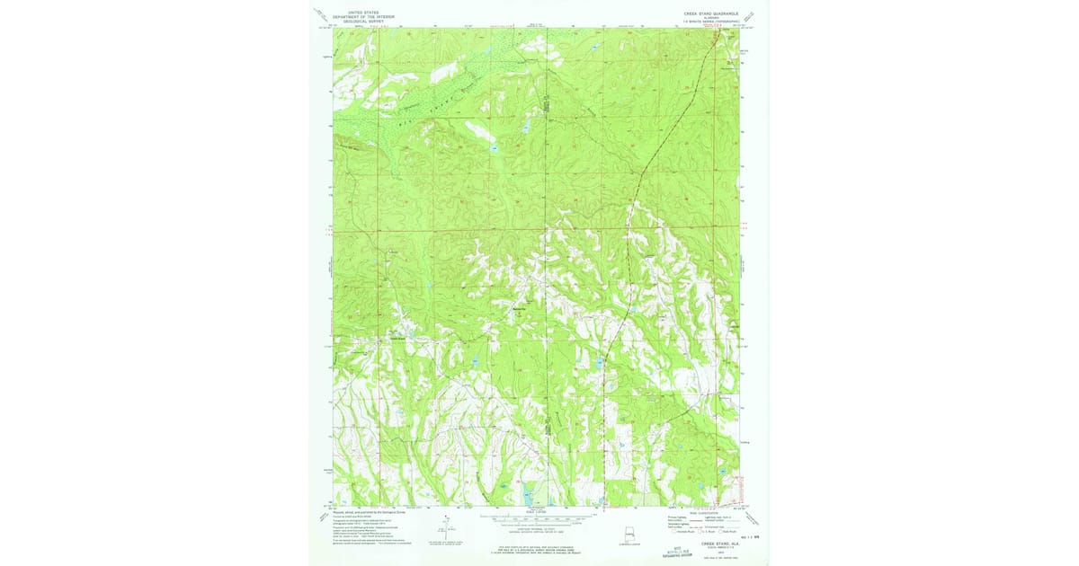 1973 Map of Creek Stand, Macon County, AL — High-Res | Pastmaps