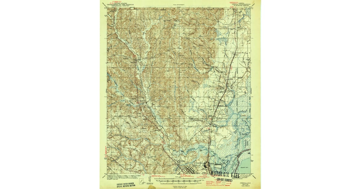 1943 Map of Creola, AL — High-Res, 1943 Print #3 | Pastmaps