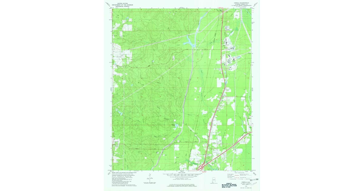 1982 Map of Creola, AL — High-Res | Pastmaps