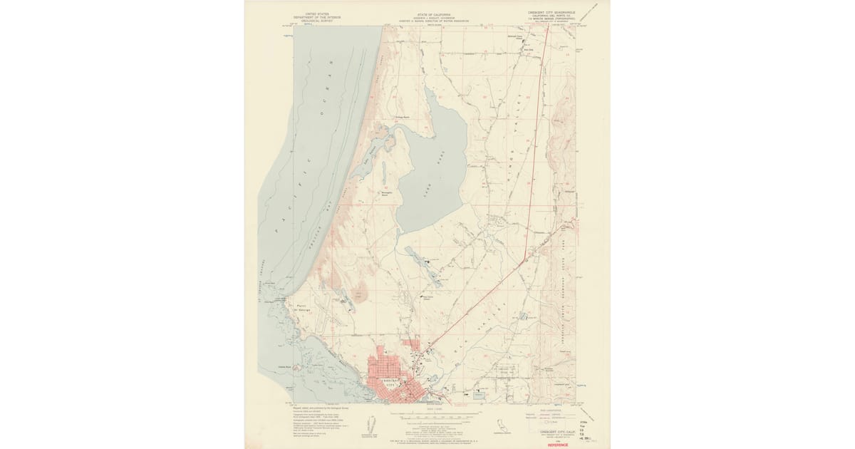 1956 Map of Crescent City, CA — High-Res | Pastmaps
