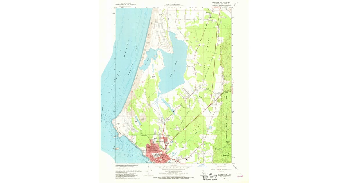1966 Map of Crescent City, CA — High-Res | Pastmaps