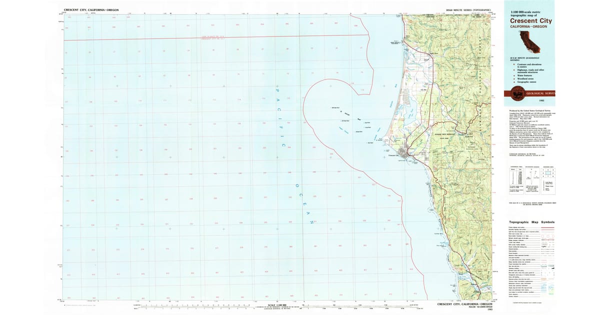 1983 Map of Crescent City, CA — High-Res | Pastmaps