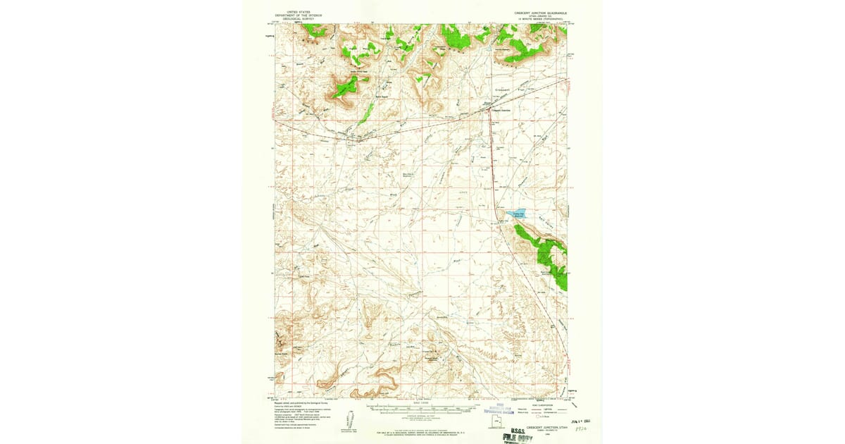 1958 Map of Crescent Junction, Grand County, UT — High-Res | Pastmaps