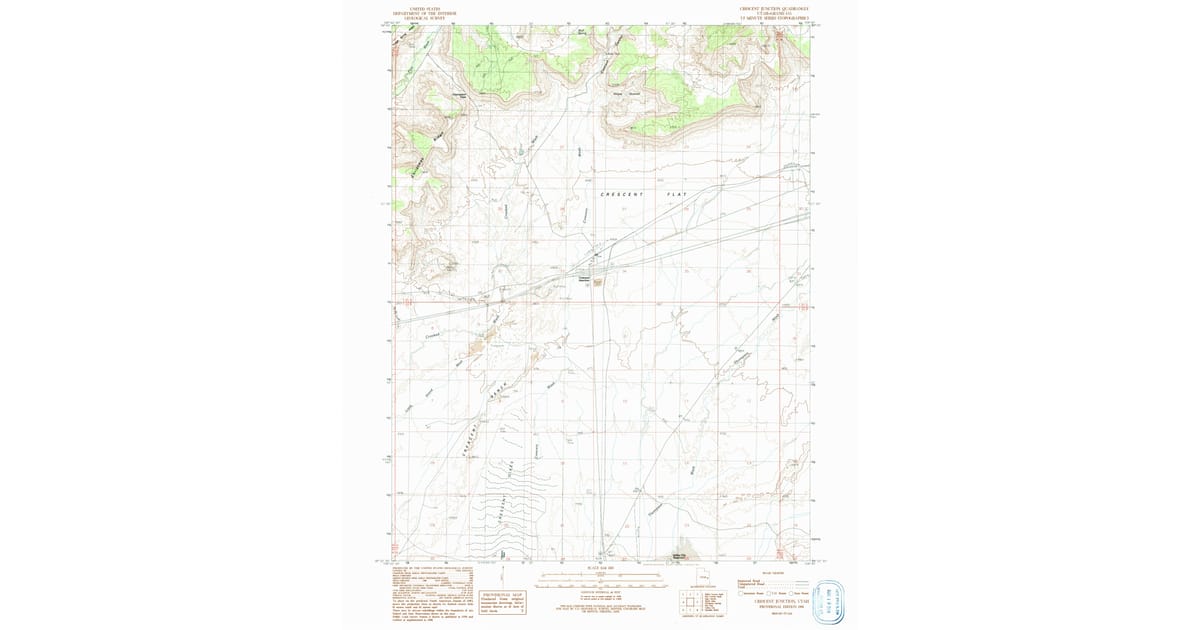 1991 Map of Crescent Junction, Grand County, UT — High-Res | Pastmaps