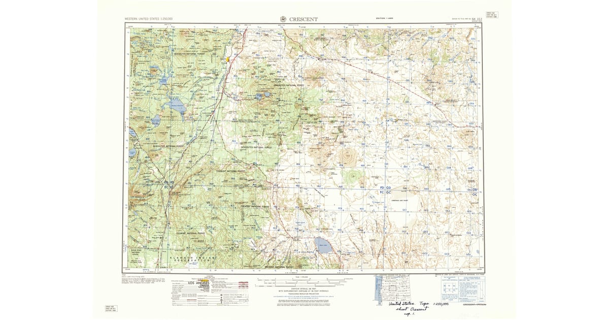 1957 Map of Crescent, OR — High-Res | Pastmaps