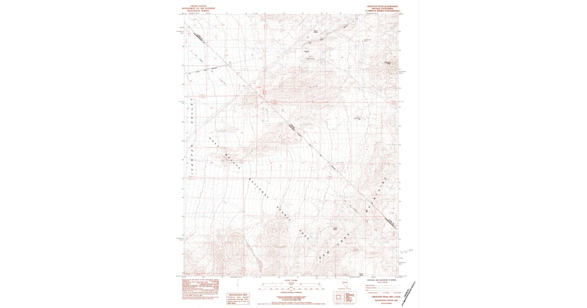 1984 Map of Crescent Peak, Clark County, NV — High-Res, 1984 Print #2 ...