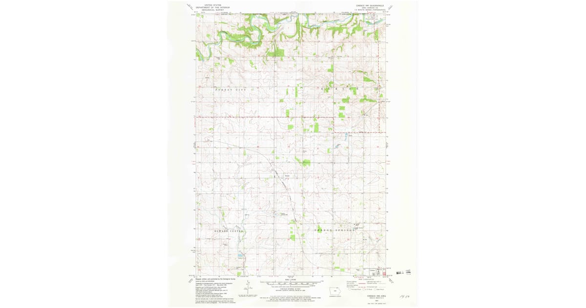 1981 Map of Cresco NW, Howard County, IA — High-Res | Pastmaps