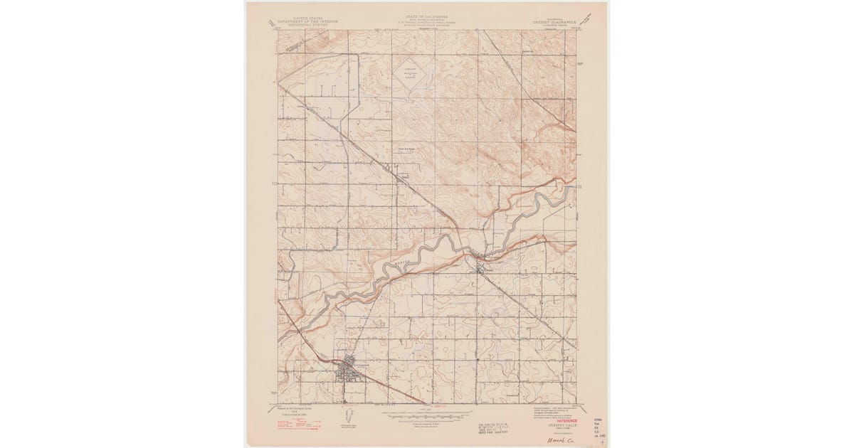 1948 Map of Cressey, CA — High-Res, 1948 Print #2 | Pastmaps