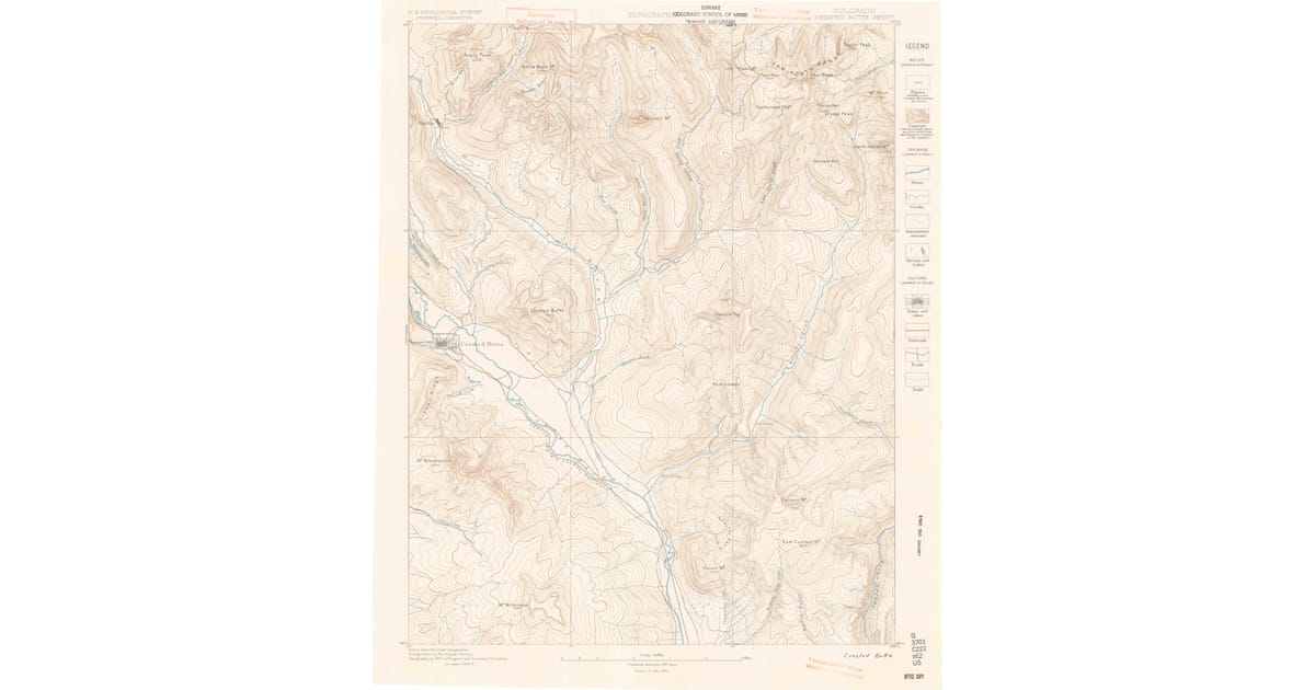 Old Maps of Crested Butte, CO for Academic Research | Pastmaps