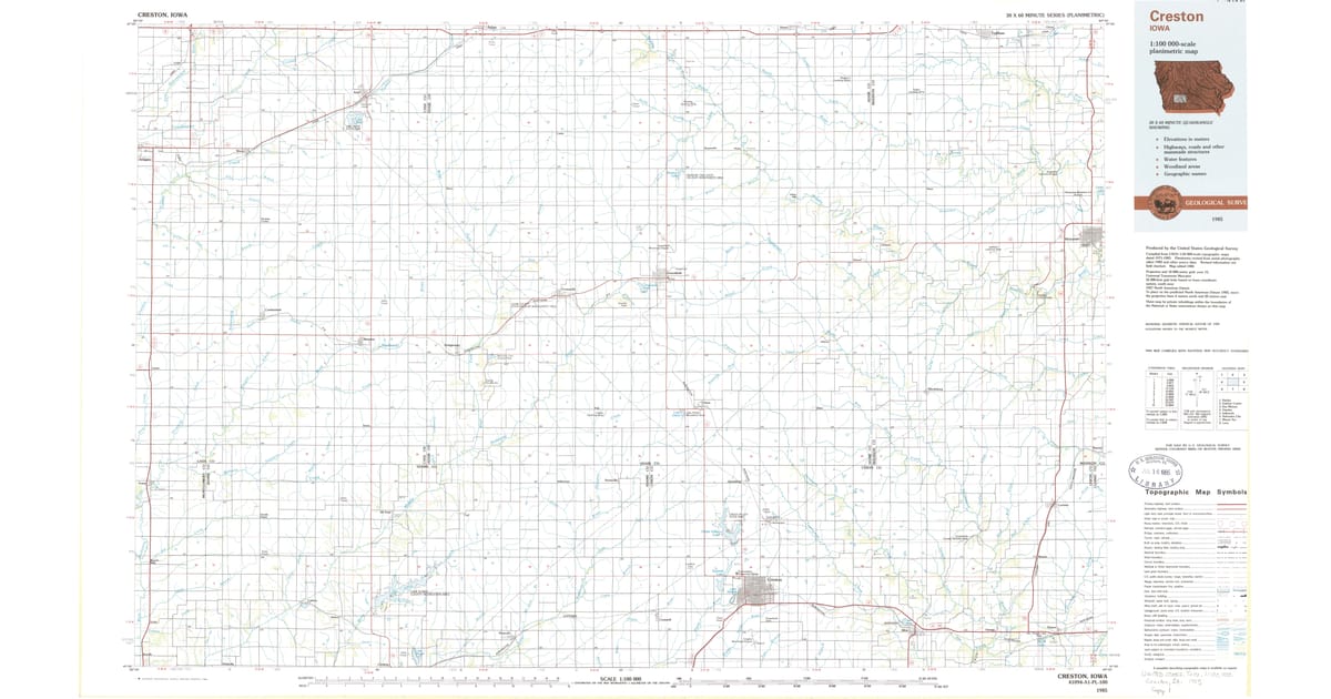 1985 Map of Creston, IA — High-Res | Pastmaps